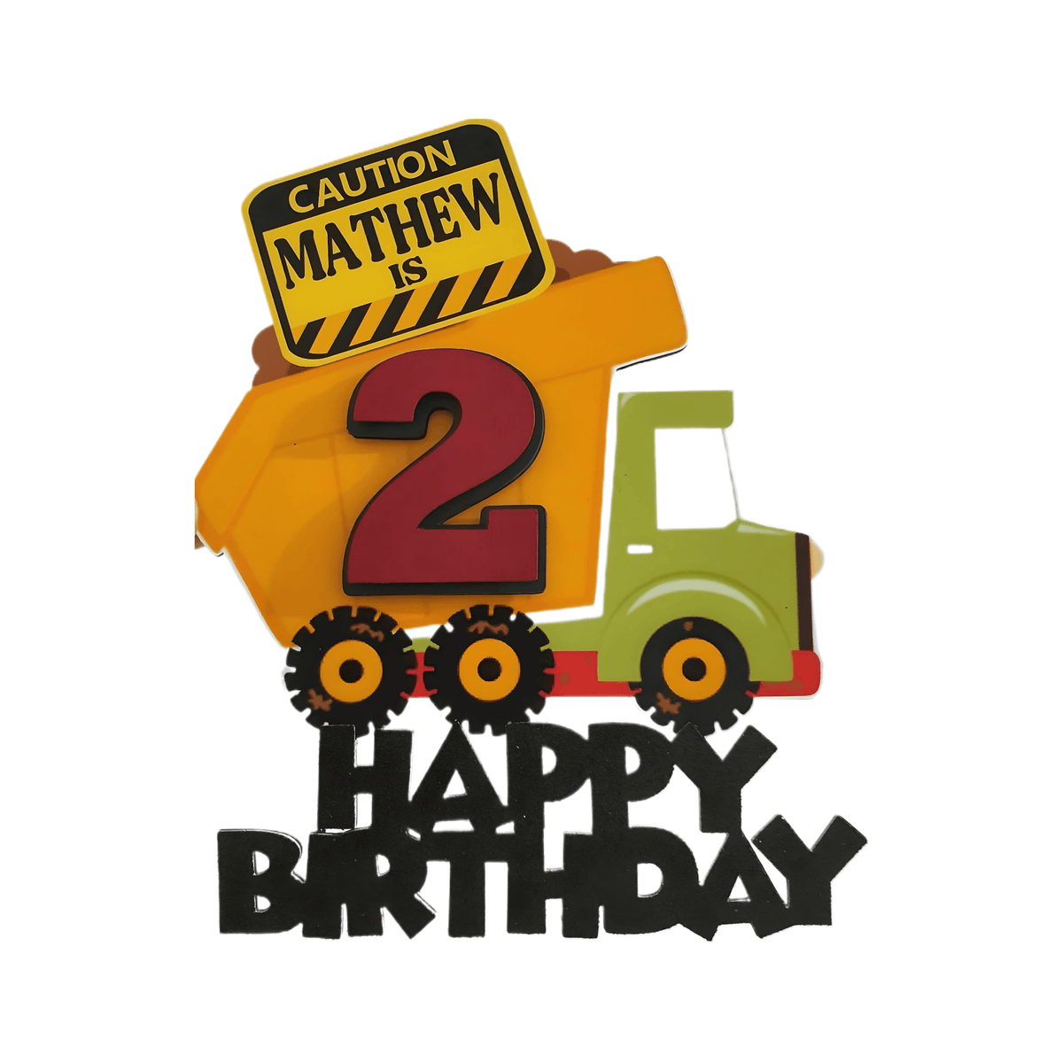 Custom Tipper Truck Birthday Cake Topper – Everbond Gifts